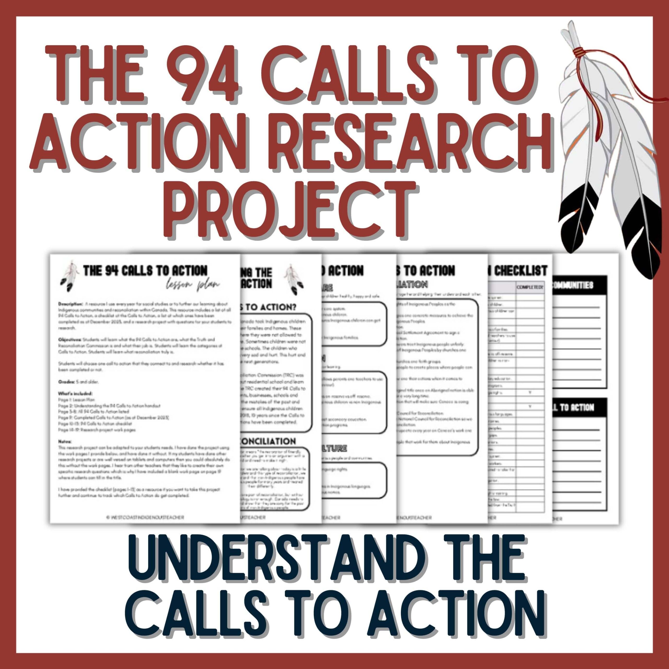 94 Calls to Action Project - Social Studies Canada - Indigenous ...