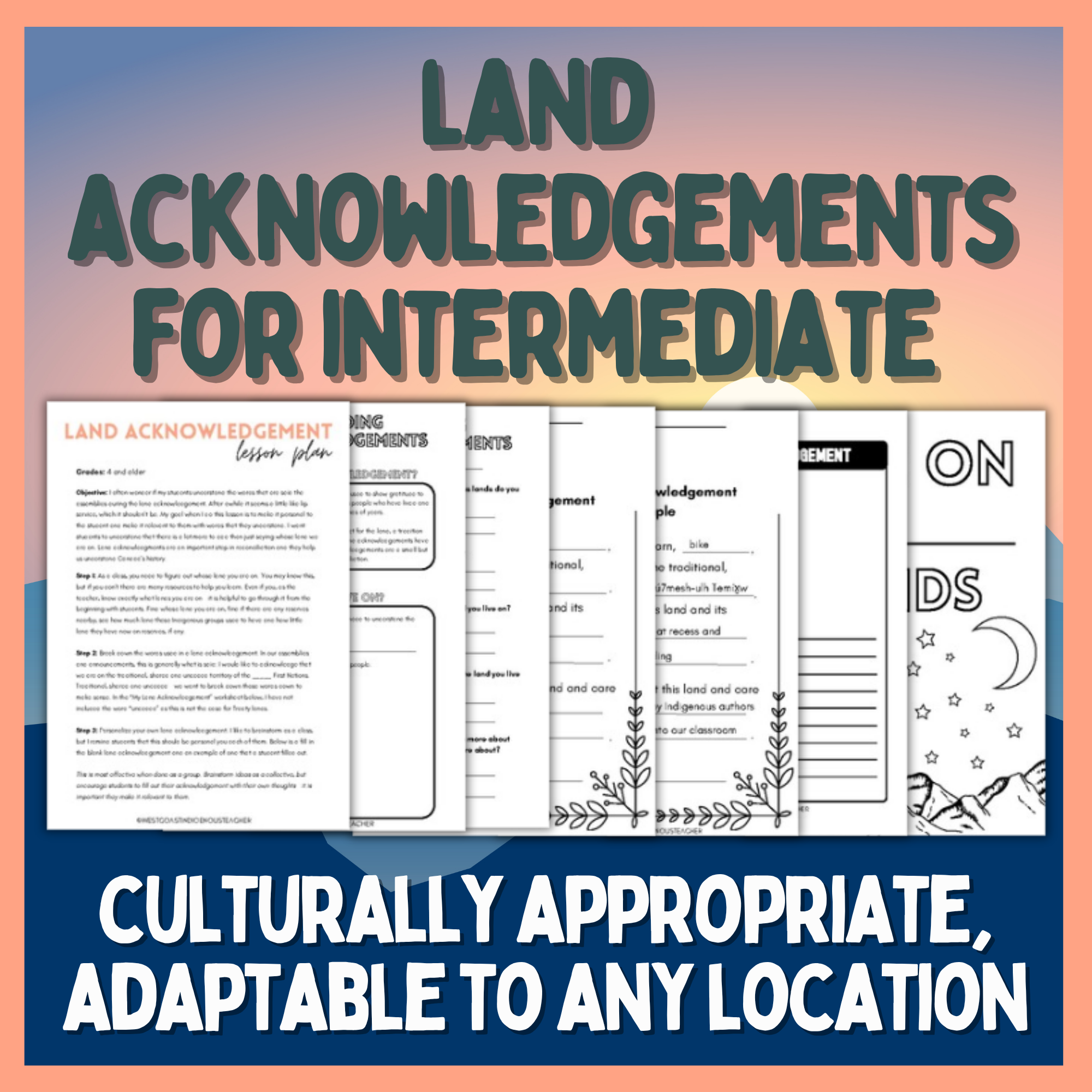 Land Acknowledgement Activity - Intermediate - West Coast Indigenous ...
