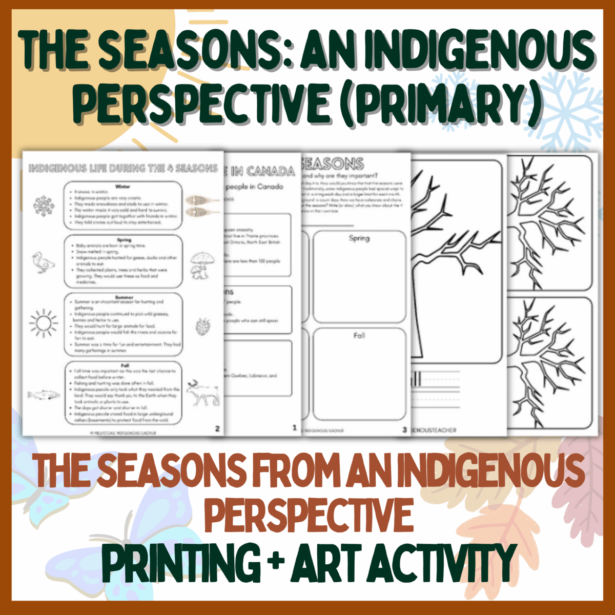 The 4 Seasons - Indigenous Art Canada - Seasons Craft - Four Seasons ...