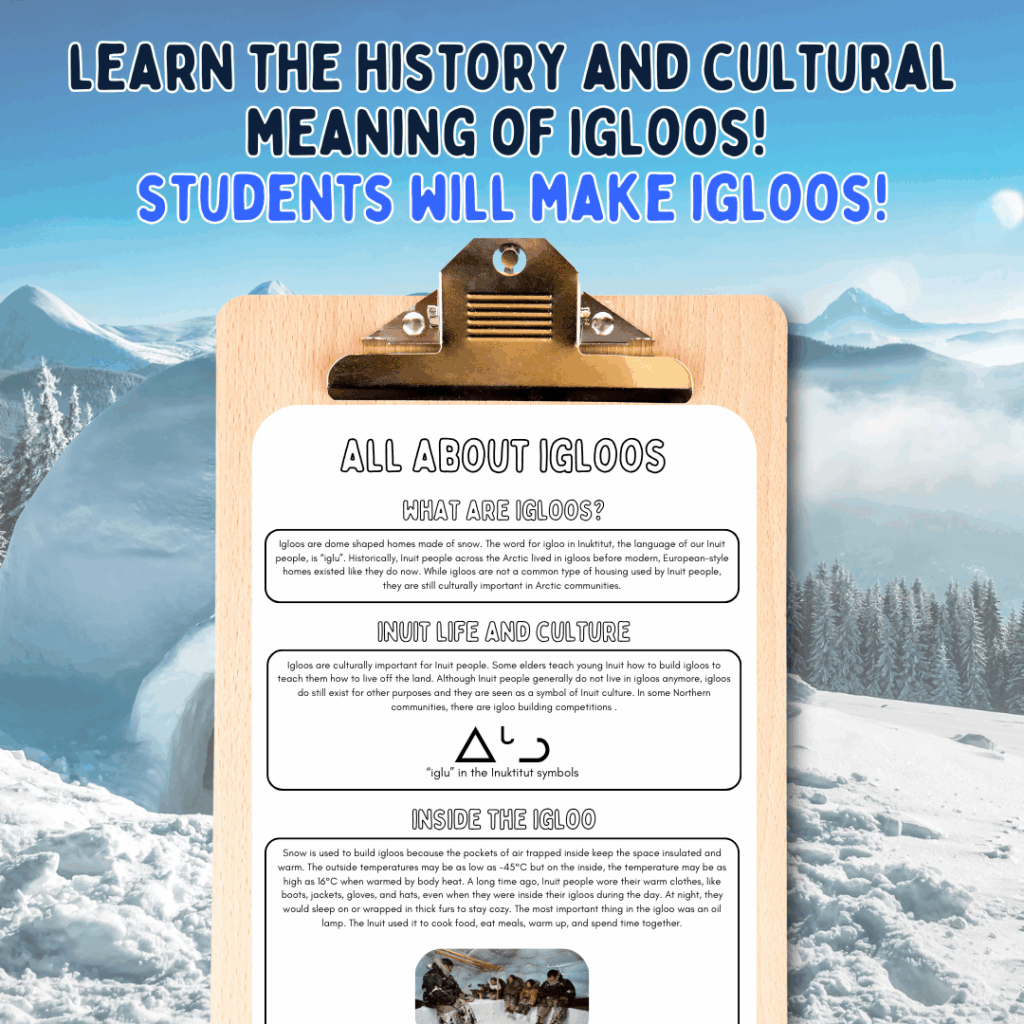 Igloo Craft + Winter Art - Indigenous Art - Inuit Culture - Igloo ...