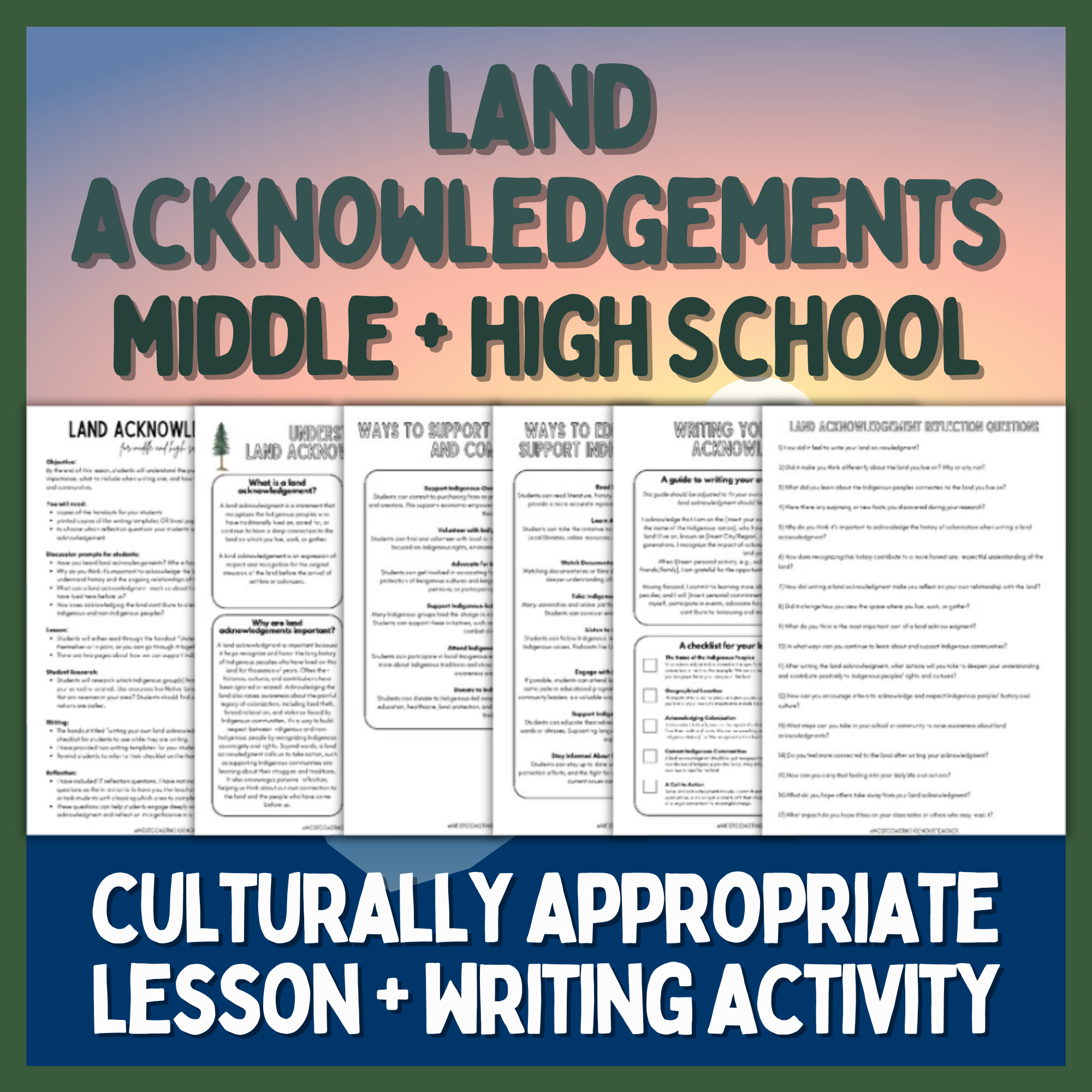 Land Acknowledgement Activity - Middle & High School - West Coast ...