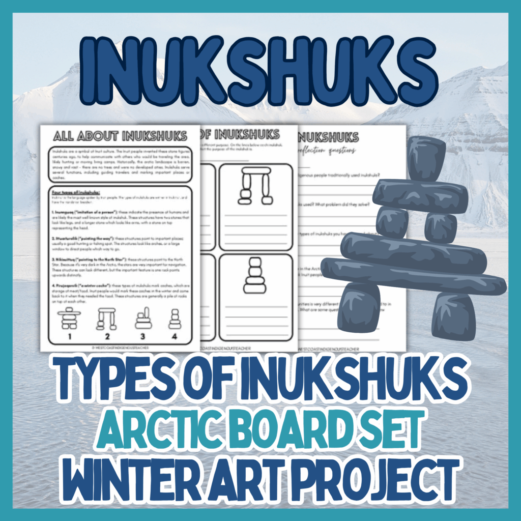Inuit Inukshuk Art - Winter Indigenous Art - West Coast Indigenous Teacher